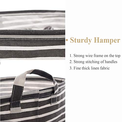 Haundry Collapsible Laundry Basket, 22 inch Tall Large Round Laundry Hamper for Clothes Storage