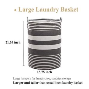 Haundry Collapsible Laundry Basket, 22 inch Tall Large Round Laundry Hamper for Clothes Storage