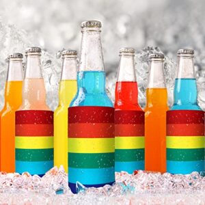 24 Pack Rainbow Pride Can Coolers Sleeves, Insulated Blank Beer Can Sleeve, Neoprene Drink Coolies Can Sleeve Covers for Weddings, Parties, Events (3.5 x 6.3 Inches)