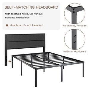 ikalido King Size Metal Platform Bed Frame, Heavy Duty Metal Slats Support with Large Storage Space and Reserved Holes for DIY Headboard, No Box Spring Needed/Easy Assembly/Noise-Free/Non-Slip