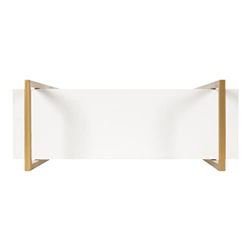 Kate and Laurel Leigh Modern 3 Tier Wall Shelf, 20 x 30, White and Gold, Decorative Contemporary Glam Multi-Tiered Shelf Wall Organizer for Storage and Display