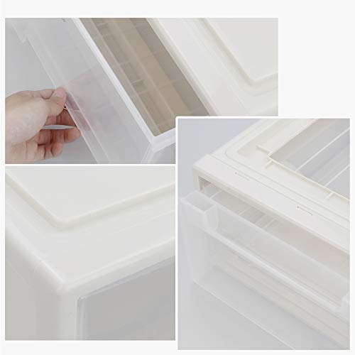 Easymanie 17.5 Quart Stacking Storage Drawer, 4 Pack Plastic Chest of Drawer