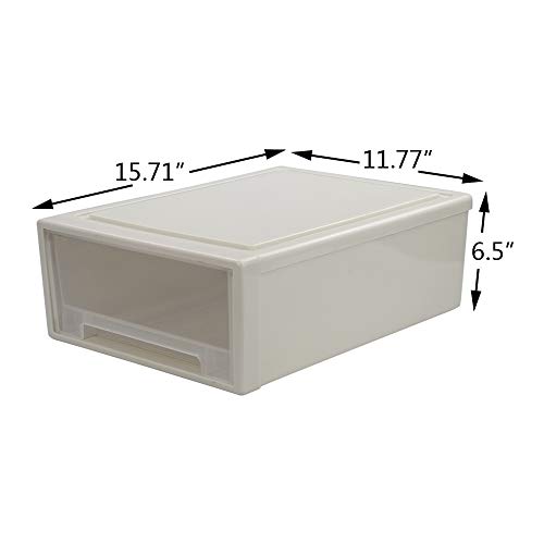 Easymanie 17.5 Quart Stacking Storage Drawer, 4 Pack Plastic Chest of Drawer