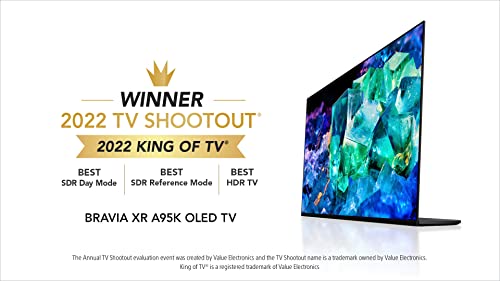 Sony 55 Inch 4K Ultra HD TV A95K Series: BRAVIA XR OLED Smart Google TV with Dolby Vision HDR,Bluetooth, Wi-Fi, USB, Ethernet, HDMI and Exclusive Features for The Playstation- 5 XR55A95K- 2022 Model