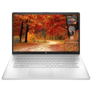 hp 17 notebook laptop, 17.3’’ hd+ touchscreen, amd ryzen 5 5625u, 32gb ram, 1tb nvme pcie m.2 ssd, wi-fi, backlit keyboard, fingerprint, bluetooth, webcam, hdmi, windows 11 home, natural silver