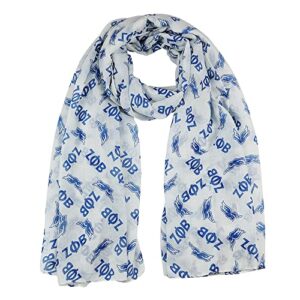 divine nine depot oversized zeta phi beta dove long scarf, white, blue, 36x72 inches, d9d1920-white