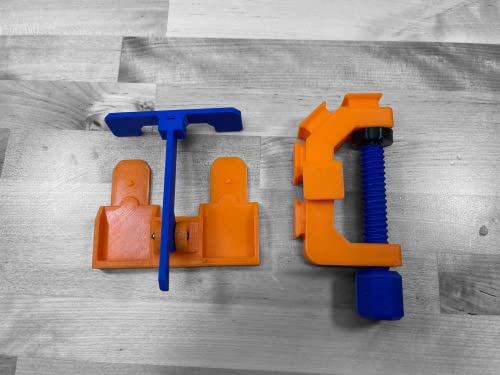 2 Lane Clamp w Start Gate (Compatible with Hot Wheels Cars and Track) (Blue/Orange)