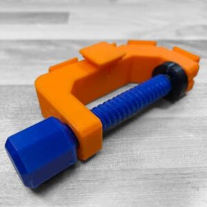 2 Lane Clamp w Start Gate (Compatible with Hot Wheels Cars and Track) (Blue/Orange)