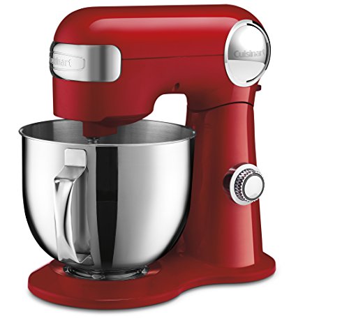 Cuisinart SM-50R 5.5-Quart Stand Mixer, Ruby Red & Fresh Fruit & Ice Cream Maker Attachment, White