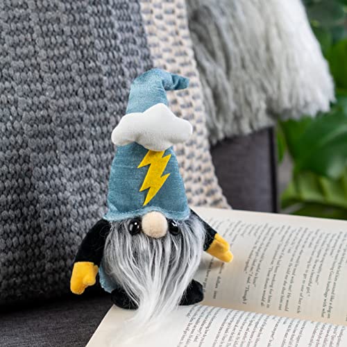 Hug Feel The Love - Lightning Gnome - Stormy, Plush Gnome Decor, Swedish Gnome Ornament Tomte, Pocket Pal Gnomie Gift Figurine, 9 Inch Plush Doll