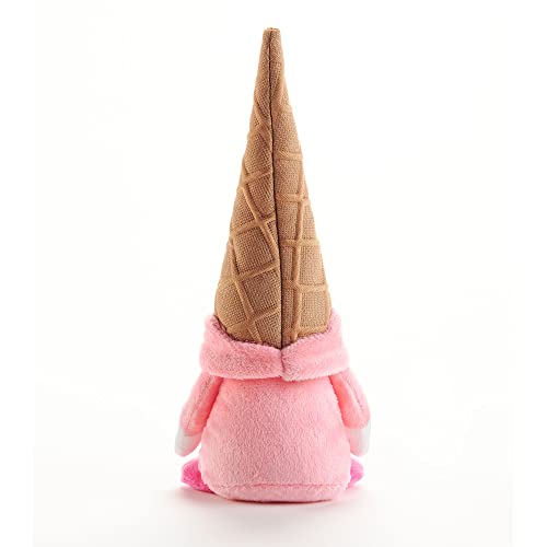 Hug Feel The Love - Ice Cream Gnome - Sweetie, Plush Gnome Decor, Swedish Gnome Ornament Tomte, Pocket Pal Gnomie Gift Figurine, 9 Inches