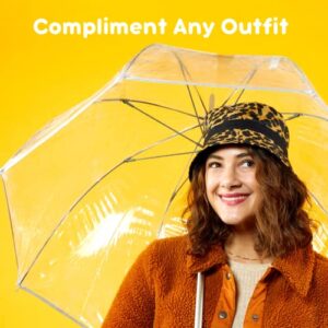 totes Women's Clear Bubble Umbrella – Transparent Dome Coverage – Large Windproof and Rainproof Canopy – Ideal for Weddings, Proms or Everyday Protection, Lemonade