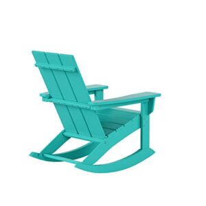 WO Home Furniture Adirondack Rocking Chair Set of 2 PCS Patio All-Weather and UV Protection for Any Outdoor Spaces (Turquoise)