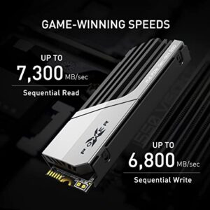 Silicon Power 2TB XS70 Nvme PCIe Gen4 M.2 2280 Internal Gaming SSD W/R Up to 7,300 MB/6,800/s, w/DRAM Cache (SP02KGBP44XS7005)