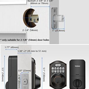 TEEHO TE002 Fingerprint Door Lock - Keyless Entry Door Lock with Keypad - Electronic Deadbolt Keyed Entry - Front Door Lock - Combination Door Lock - Easy Installation - Oil-Rubbed Bronze