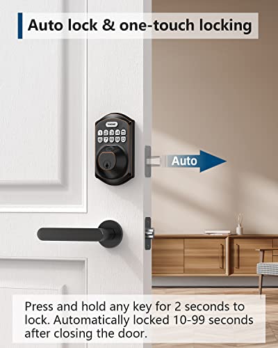 TEEHO TE002 Fingerprint Door Lock - Keyless Entry Door Lock with Keypad - Electronic Deadbolt Keyed Entry - Front Door Lock - Combination Door Lock - Easy Installation - Oil-Rubbed Bronze