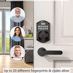 TEEHO TE002 Fingerprint Door Lock - Keyless Entry Door Lock with Keypad - Electronic Deadbolt Keyed Entry - Front Door Lock - Combination Door Lock - Easy Installation - Oil-Rubbed Bronze