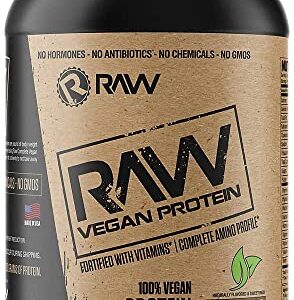 RAW 100% Vegan Protein Powder | Low Carb Vegan Protein Powder, Zero GMO, Non-Dairy, No Artificial Ingredients, Low Sugar Protein | Rich Taste, Natural Sweetened Flavor | Chocolate (25 Servings)