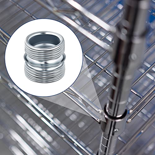 8 Pack 1 Inch/ 25.4 mm Diameter Connectors for Coarse Thread 0.047 Inch/ 1.2 mm Thick Wire Shelving Parts Double Head Threaded Pole Replacement Storage Shelves Part Metal Rack