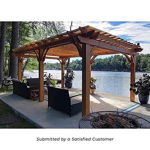 Backyard Discovery Beaumont 20x12 ft All Cedar Wood Pergola, Durable, Quality Supported Structure, Snow and Wind Supported, Rot Resistant, Backyard, Deck, Garden, Patio, Outdoor Entertaining