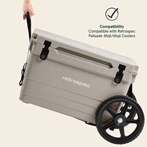 Retrospec Palisade 45 & 65 Qt Cooler Wheel Kit with 12” No-Flat Tires - Durable Straps & Power-Coated Steel Axles - 65qt