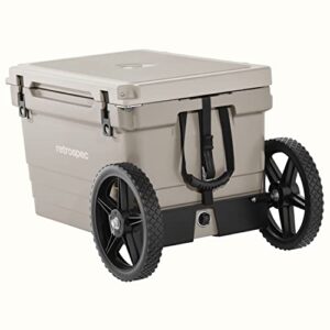 Retrospec Palisade 45 & 65 Qt Cooler Wheel Kit with 12” No-Flat Tires - Durable Straps & Power-Coated Steel Axles - 65qt