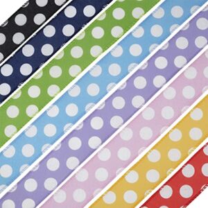 UnionJoy Polka Dot Ribbon Wired Edge Ribbon, 1.5 Inch x 10 Yards Roll, Craft Ribbon for DIY Gift Wrapping Wreath Floral Arrangement Bow Decoration (Black & White Dots)