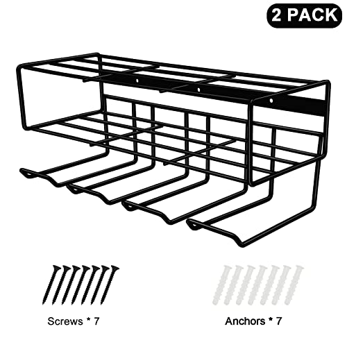 LULARINE 2 Pack Heavy Duty Wall Mounted Power Tool Organizer Floating Tool Shelf Storage Rack and Power Tool Holder