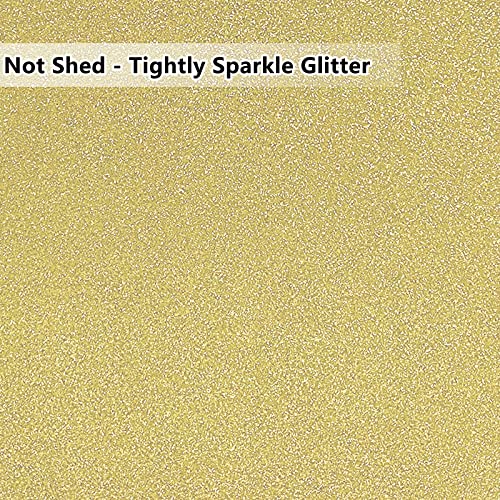 Gold Glitter Cardstock Paper, Double Sided Gold Glitter Paper for DIY Projects, 20 Sheets Gold Sparkle Card Stock for Crafts and Cricut, 250GSM