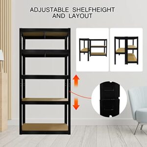 Qimu 5-Tier Garage Shelving Unit, Adjustable Shelves for Free Combination,Metal Storage Rack Heavy Duty Display Stand for Books, Kitchenware, Tools,1929LB Total Capacity,70.8" x 35.4" x 15.7"