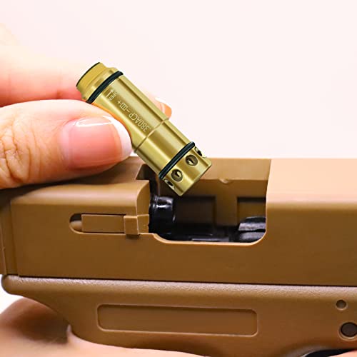 BemerforS Laser Training Cartridge. 380 ACP Caliber for Dry Fire Training Practice, Including Extra Built-in Rubber Snap Cap and 6 Batteries (Red Laser)