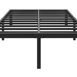 FSCHOS King-Size Bed-Frame / 18 Inch Metal Platform Bed Frame King/Reinforced Steel Slats Support/Heavy Duty Mattress Foundation/No Box Spring Needed/Easy Assembly/Noise Free/Black