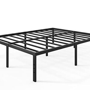 FSCHOS King-Size Bed-Frame / 18 Inch Metal Platform Bed Frame King/Reinforced Steel Slats Support/Heavy Duty Mattress Foundation/No Box Spring Needed/Easy Assembly/Noise Free/Black