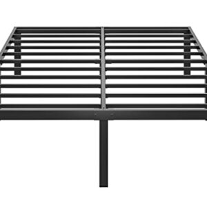 FSCHOS King-Size Bed-Frame / 18 Inch Metal Platform Bed Frame King/Reinforced Steel Slats Support/Heavy Duty Mattress Foundation/No Box Spring Needed/Easy Assembly/Noise Free/Black