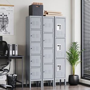 Letaya Metal Lockers, 5 Doors -66" Tall Steel Storage Cabinets Lockable for Employees, School,Gym, Home,Office,Mudroom,Industrial Lockers (Gray)