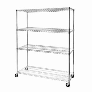 seville classics ultradurable heavy duty nsf solid steel wire rack storage unit, organizer for garage, warehouse, office, restaurant, classroom, kitchen, steel, 4-tier shelving, 60" w x 24" d