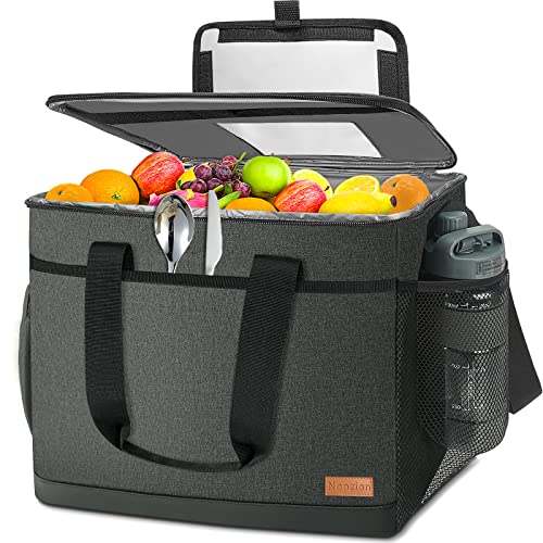 Collapsible Soft Cooler Bag,50 Cans Insulated Lunch Bag,Beach Cooler, Ice Chest,Large Leakproof Camping Cooler,Portable Travel Cooler for Grocery Shopping Picnics Work Meals (Black Grey)