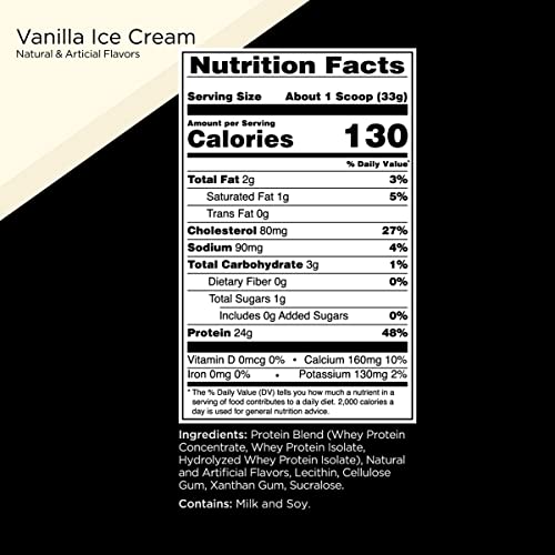 Rule One Proteins Whey Blend - Vanilla Ice Cream, 24g Fast-Acting Whey Protein Concentrates, Isolates, and Hydrolysates Per Serving, with Naturally Occurring EAAs and BCAAs, 2lbs