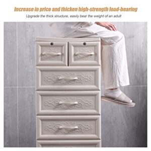 TFCFL 5 Layers Storage Cabinets 6 Drawer White European-Style Plastic Dresser Storage Closet Organizer for Home Office Bedroom