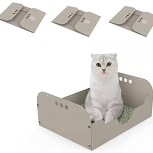 HAHAXIAO Large Cat Litter Box- Portable and Foldable Kitty Litter Box for Travel, 3-Count- Low Entry Litter Pan for Small/Large Cats, Rabbits, Dogs