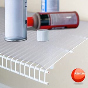 RESILIA Shelf Liners for Garage Shelves - Heavy Duty, Waterproof, Stain-Resistant, Washable, Great for Wire Shelving, Clear Vinyl, 16 Inches x 25 Feet