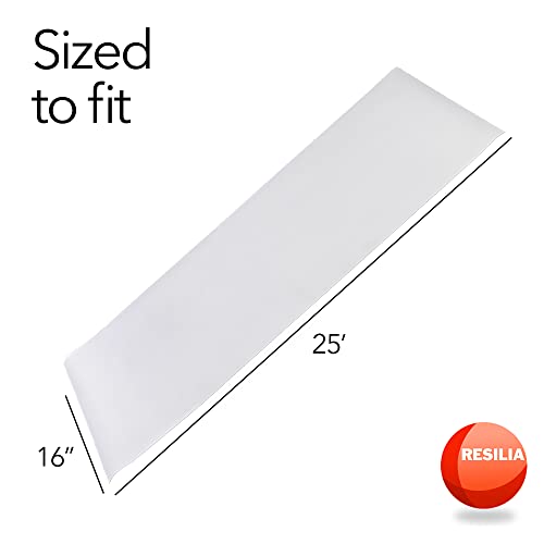 RESILIA Shelf Liners for Garage Shelves - Heavy Duty, Waterproof, Stain-Resistant, Washable, Great for Wire Shelving, Clear Vinyl, 16 Inches x 25 Feet