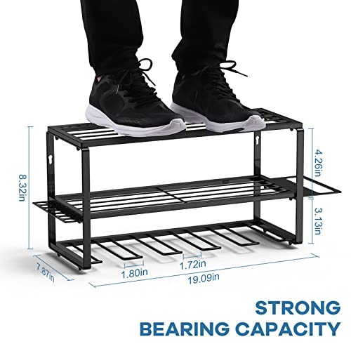 Power Tool Organizer, Garage Organization with 5 Drill Holders, Amoowis Organizers and Storage Wall Mount, Metal Shelf Heavy Duty, Utility Rack for Screwdriver Pegboard Shed, 5 holders