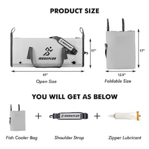 MORXPLOR Insulated Fish Cooler Bag for Fishing 41x17In 50x20In 60x24In,Insulated Fish Kill Bag with Easy Grip Carry Handles and Carry Pack,Large Leakproof Fish Bag Cooler