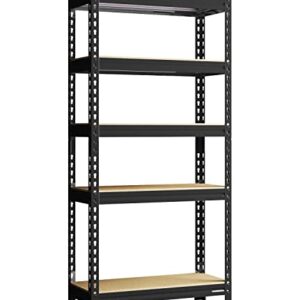 PrimeZone Storage Shelves 5 Tier Adjustable Garage Storage Shelving, Heavy Duty Metal Storage Utility Rack Shelf Unit for Warehouse Pantry Closet Kitchen, 28" x 12" x 59", Black