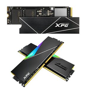 xpg 1tb gammix s70 blade pcie gen4 m.2 2280 internal gaming ssd ddr4 d50 rog 16gb (2x8gb) 3600 mhz desktop memory bundle (agammixs70b-1t-cs ax4u36008g17h-dc50r)