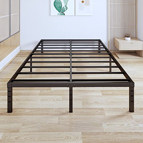 TIEGUNER 14 Inch King Bed Frame, Heavy Duty Metal Platform Easy Assembly Bed Frame, No Box Spring Needed Mattress Foundation 3500 Lbs Support, Noise Free, Maximum Storage (Black)