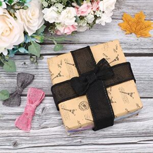 MOLSHINE 1-1/2 Inch x 10yard/roll Wired Burlap Ribbon Perfect for Wedding Home Decoration Gift Wrap Bows Handmade Art Crafts (Black)