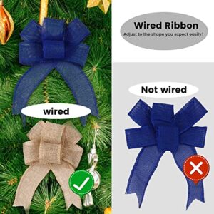 MOLSHINE 1-1/2 Inch x 10yard/roll Wired Burlap Ribbon Perfect for Wedding Home Decoration Gift Wrap Bows Handmade Art Crafts (Black)