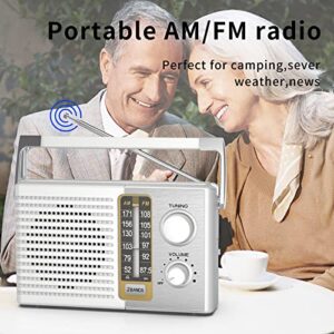 Yewrich AM FM Radio with Best Reception, Portable Battery Operated Transistor Radios, Headphone Jack, AC Powered, Suit for Senior and Home, White